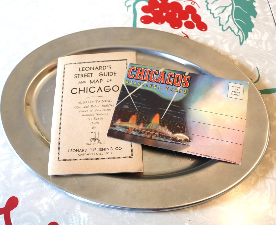 Chicago Map Vintage Souvenir and Parks Images, Chicago Memorabilia - Etsy