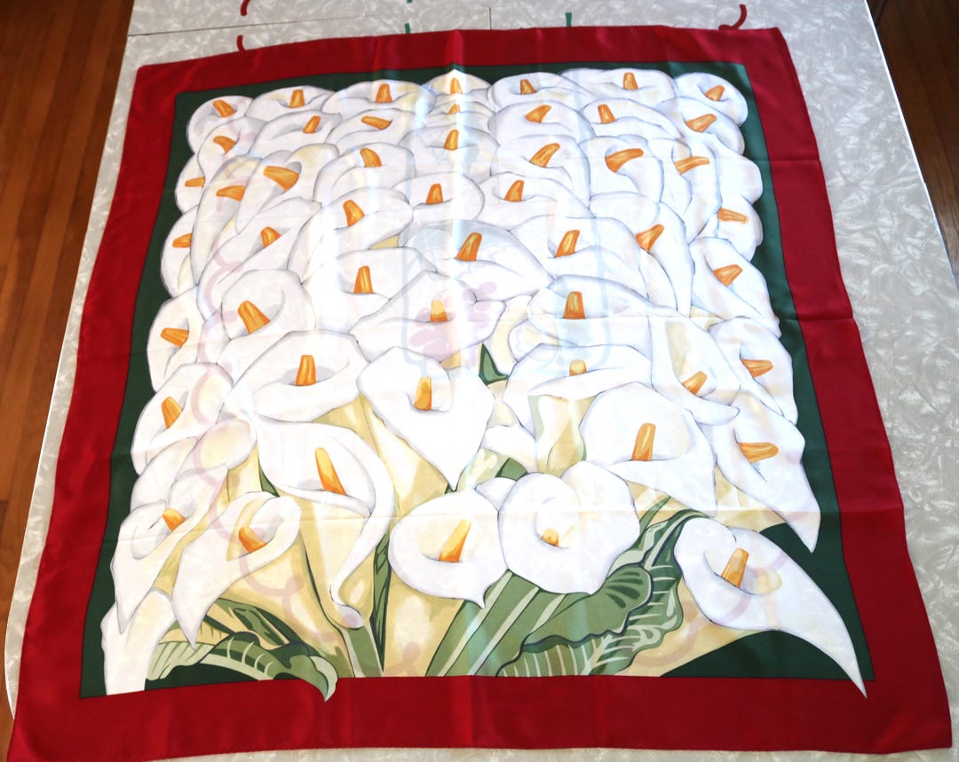 Calla Lilies Diego Rivera Art on Museum Scarf, Metropolitan Museum Silk ...