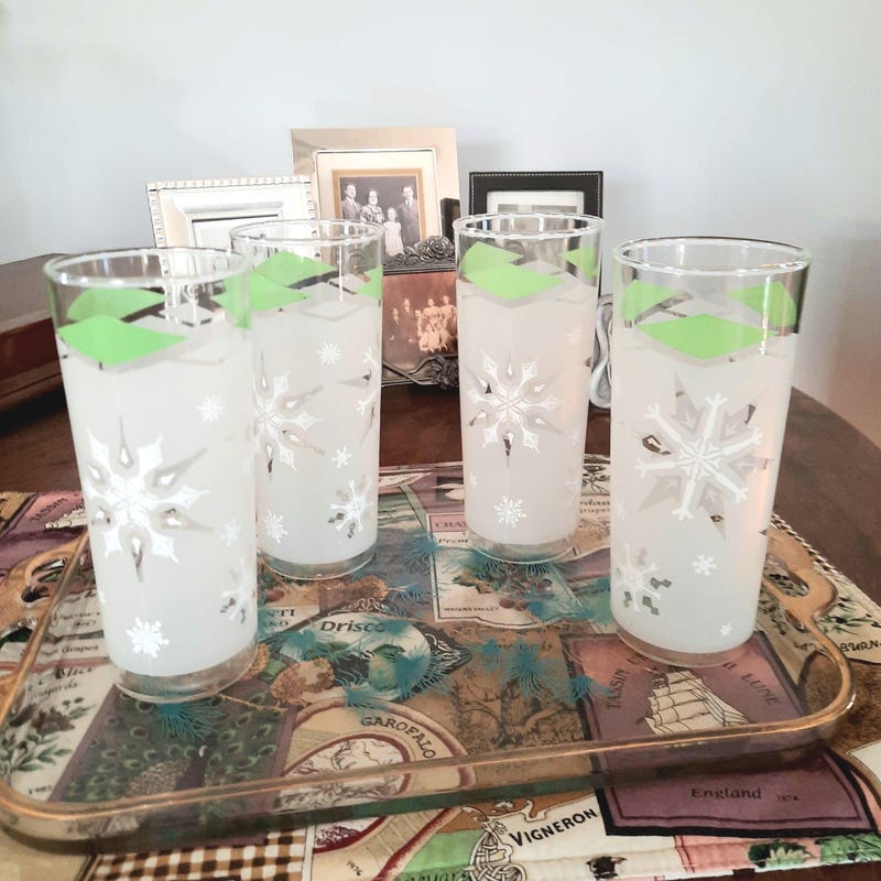 Snowflake Glassware - Etsy