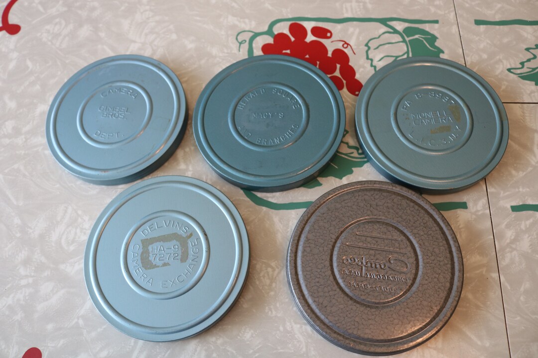 Retro Movie Reel Canisters 5-piece Set, Midcentury Blue Movie Decor - Etsy