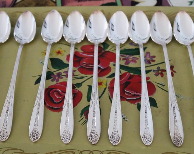Beautiful Iced Tea Spoons 10 Piece Set, National Silver Co. Vintage ...