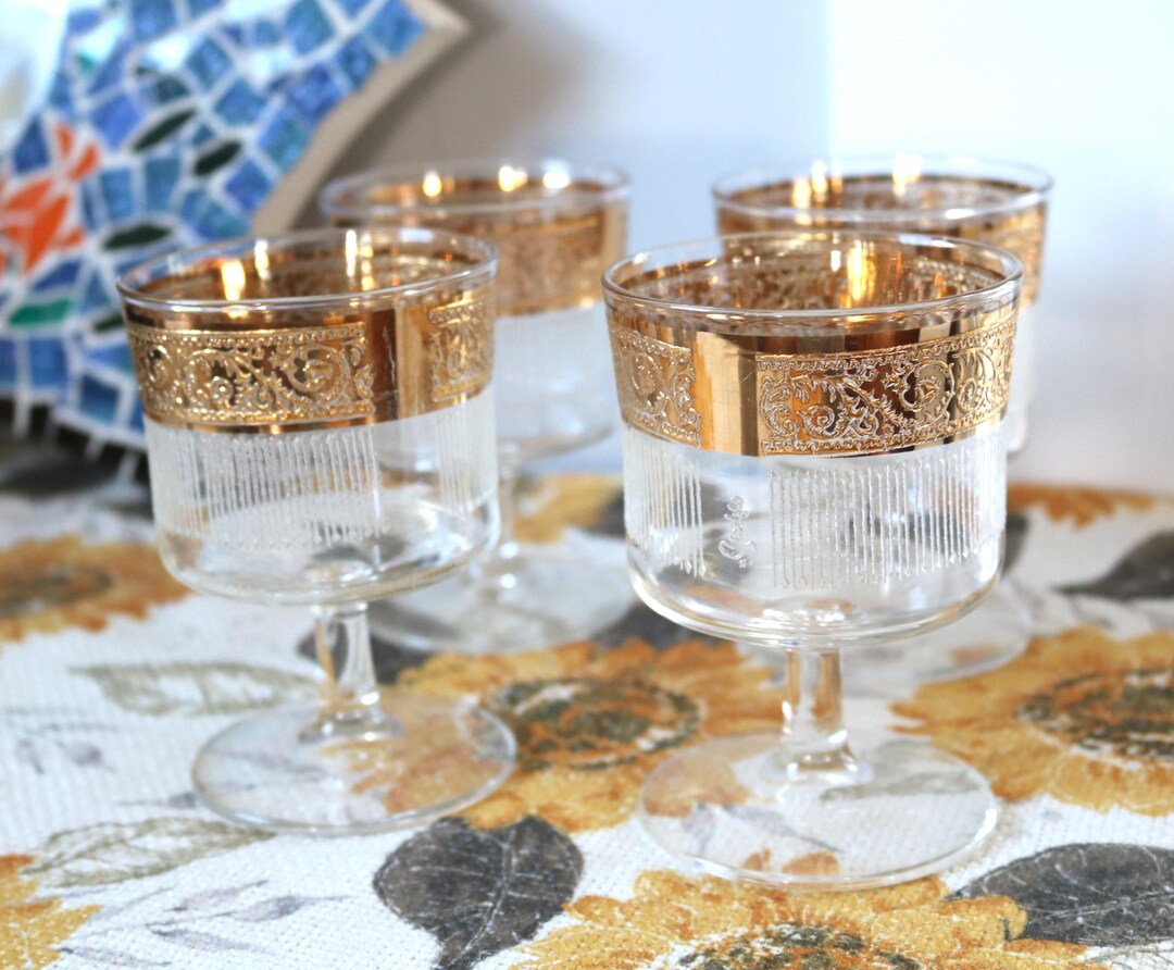 Fab Pedestal Barware 4 Piece Set, Vintage Starlyte Glassware - Etsy