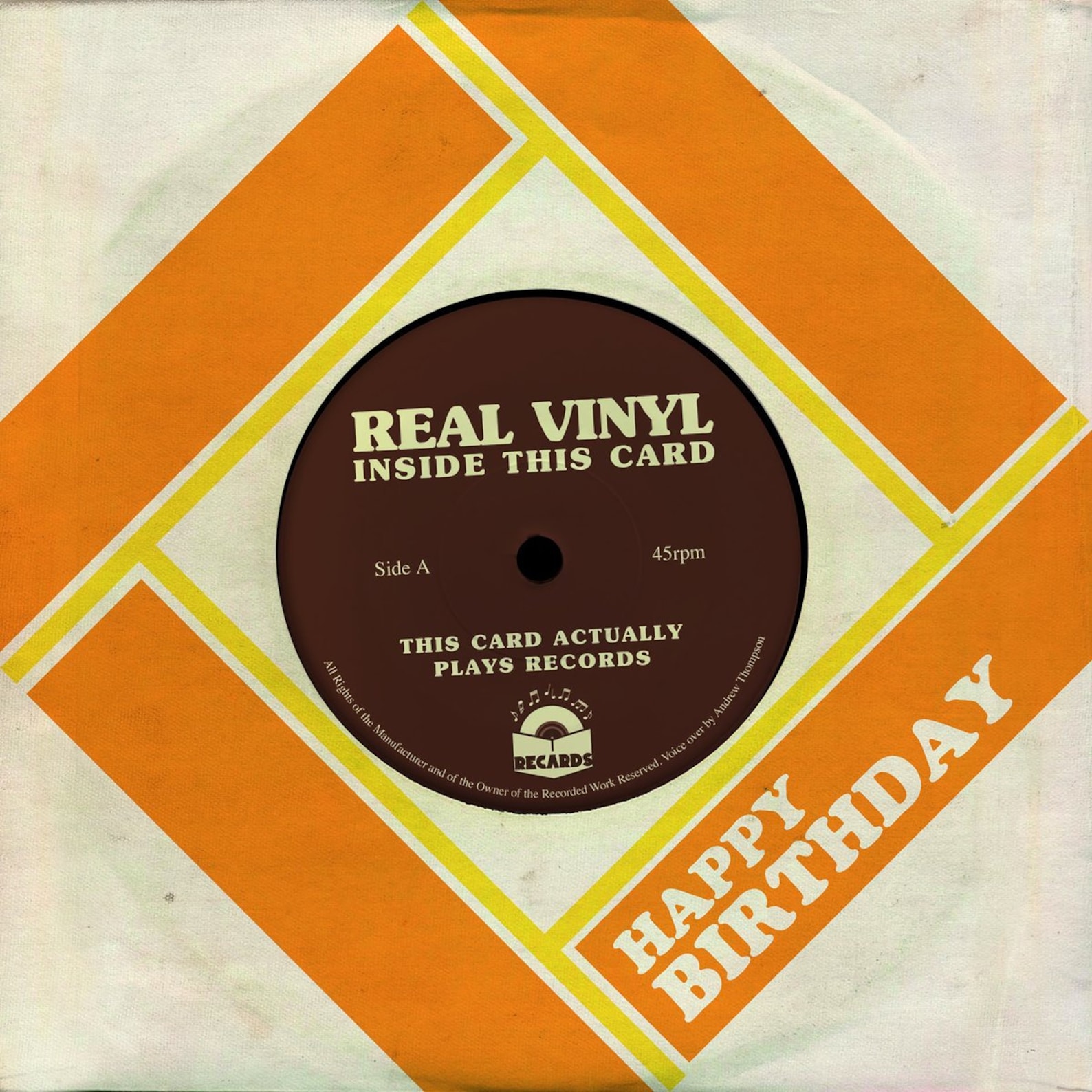 70's Style Birthday Card That Converts Into a Working Record Player 7 ...