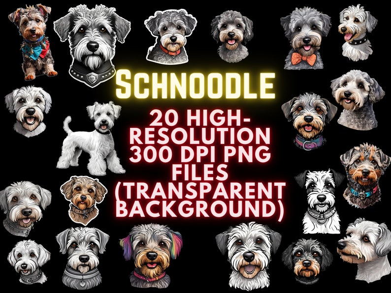 Schnoodle Clipart Bundle.this Versatile and Unique Collection is ...