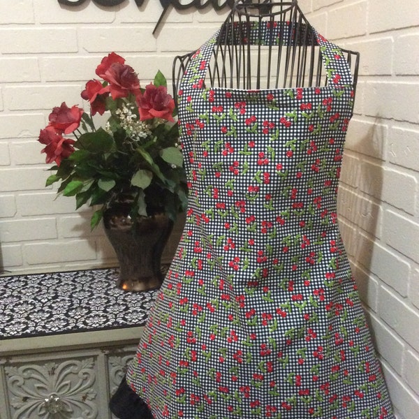 Red Gingham Apron - Etsy