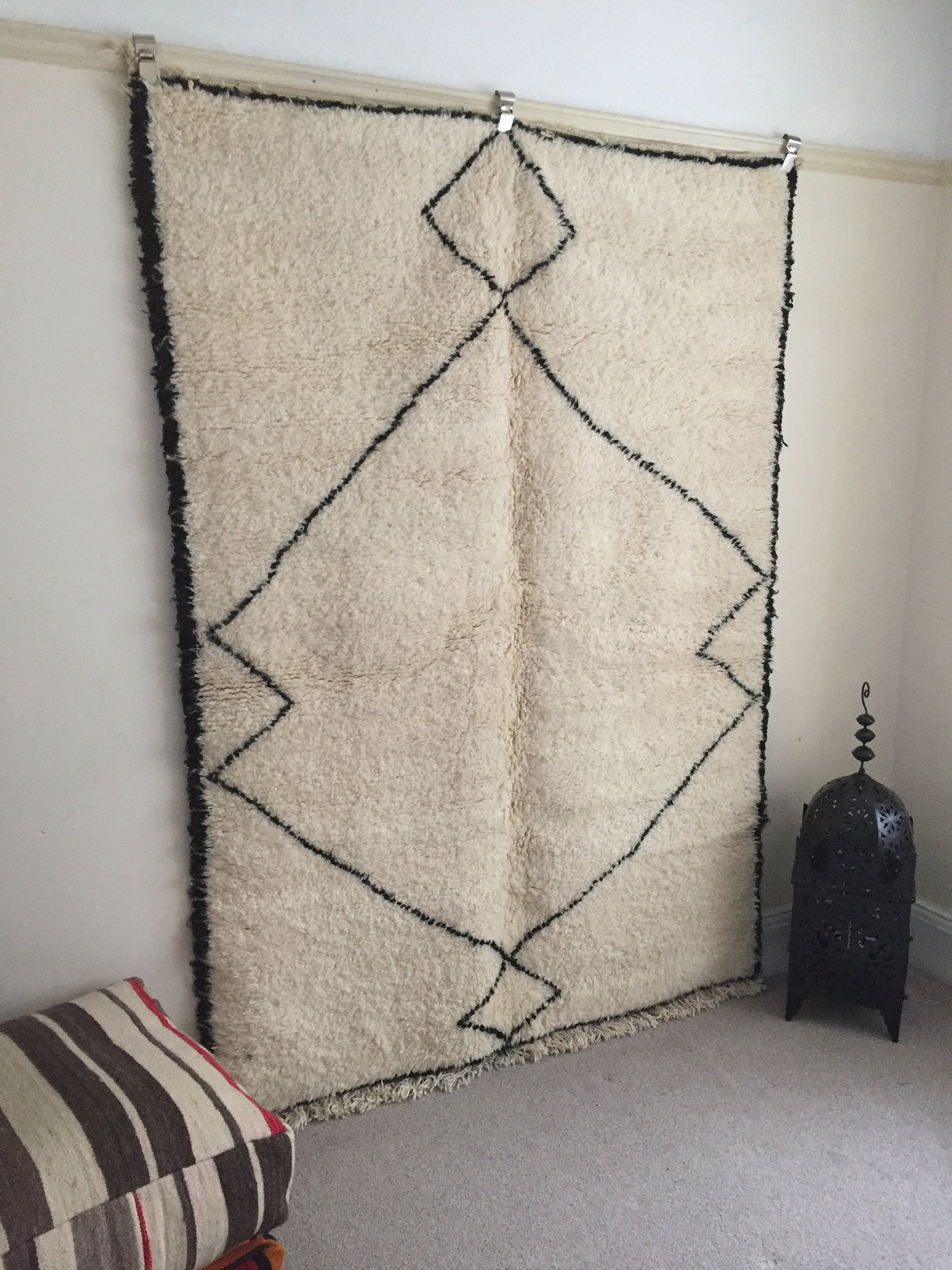 Beni Ourain Rug Moroccan Handwoven Rug Pure Wool Ivory | Etsy