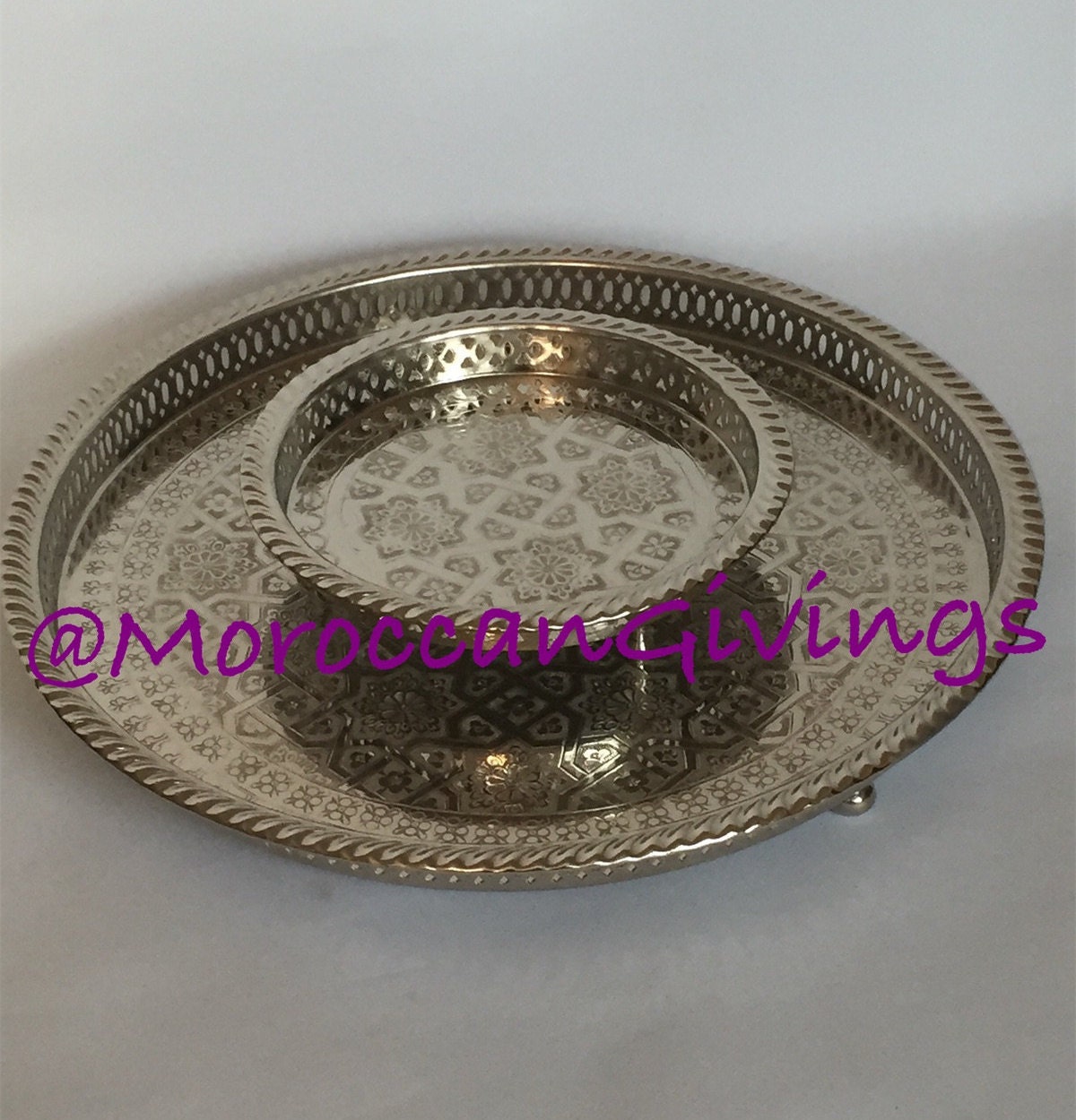 Authentic Moroccan Elegant Handcrafted Alpaca Silver Serving - Etsy