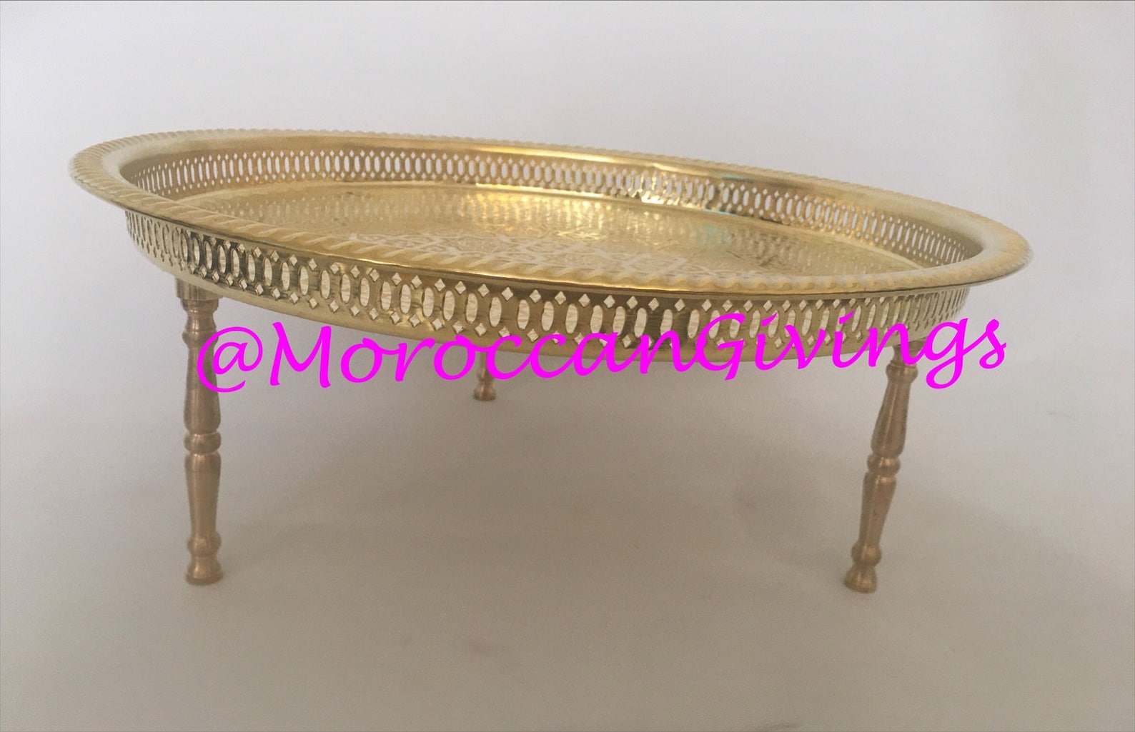 LARGE Authentic Moroccan Elegant Handcrafted Brass Serving - Etsy