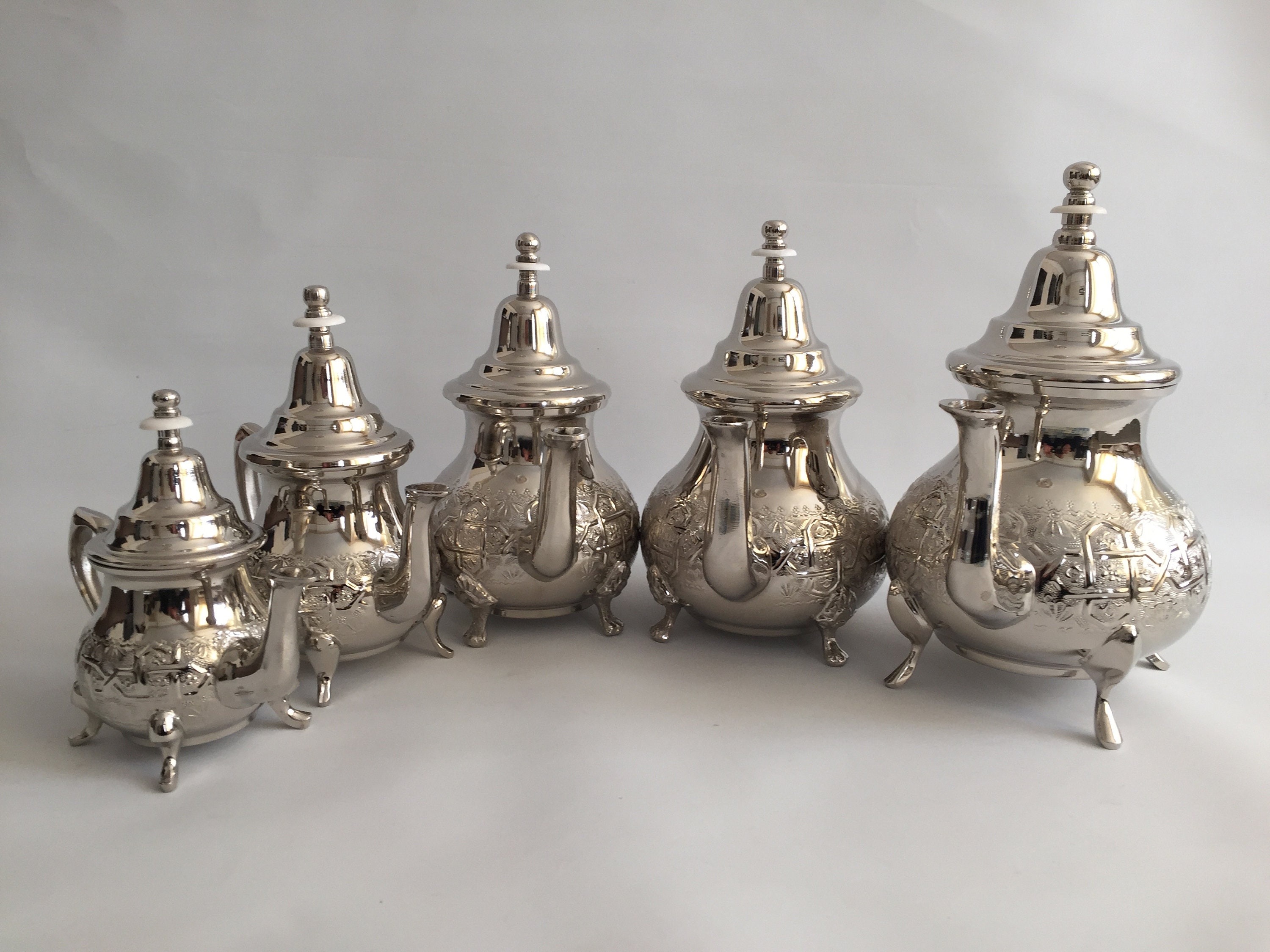 Moroccan Elegant Handcrafted Alpaca Silver Qudsi Teapot From - Etsy