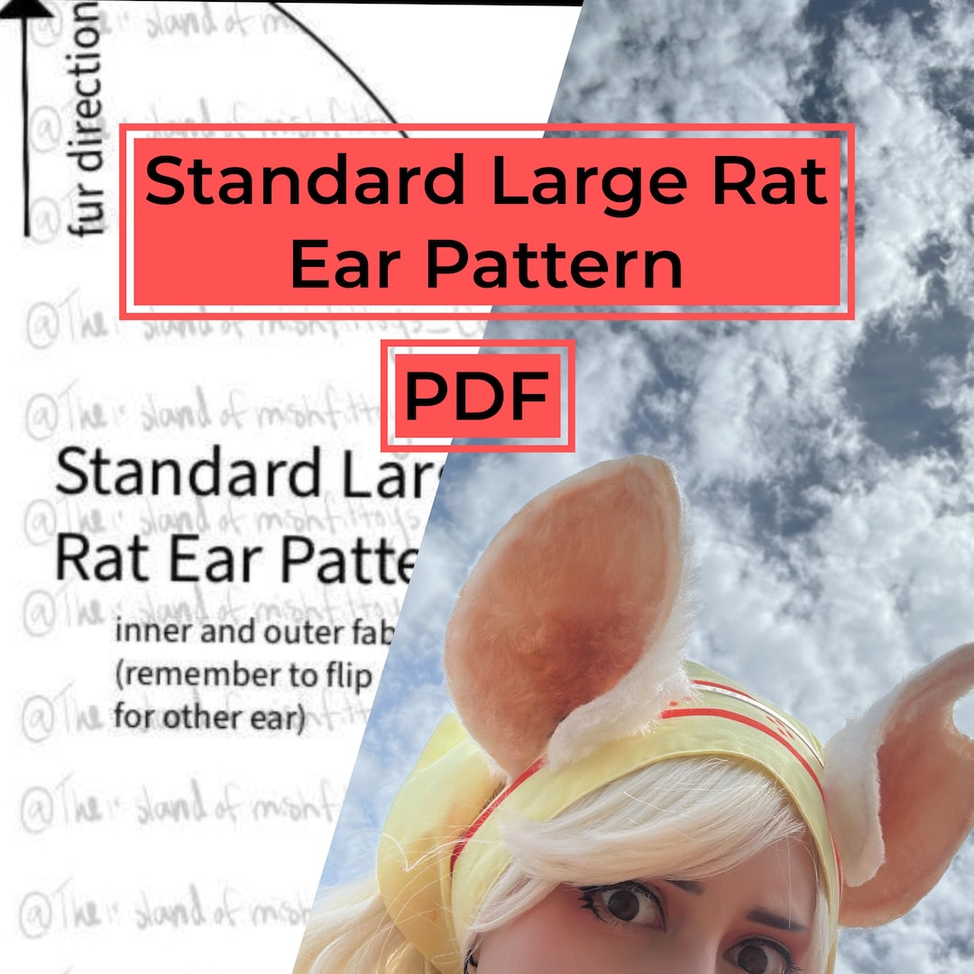 Large Rat Ear Cosplay Pattern - Etsy