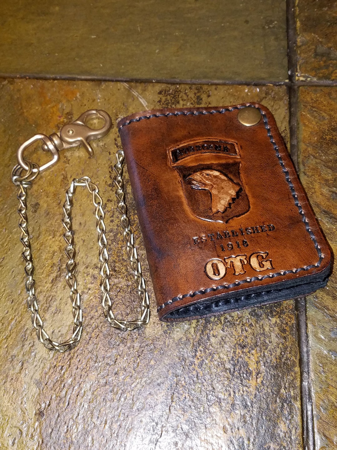 Buffalo Hide-lined Wallet, Veterans Bi-fold, Military Bifold, Leather ...