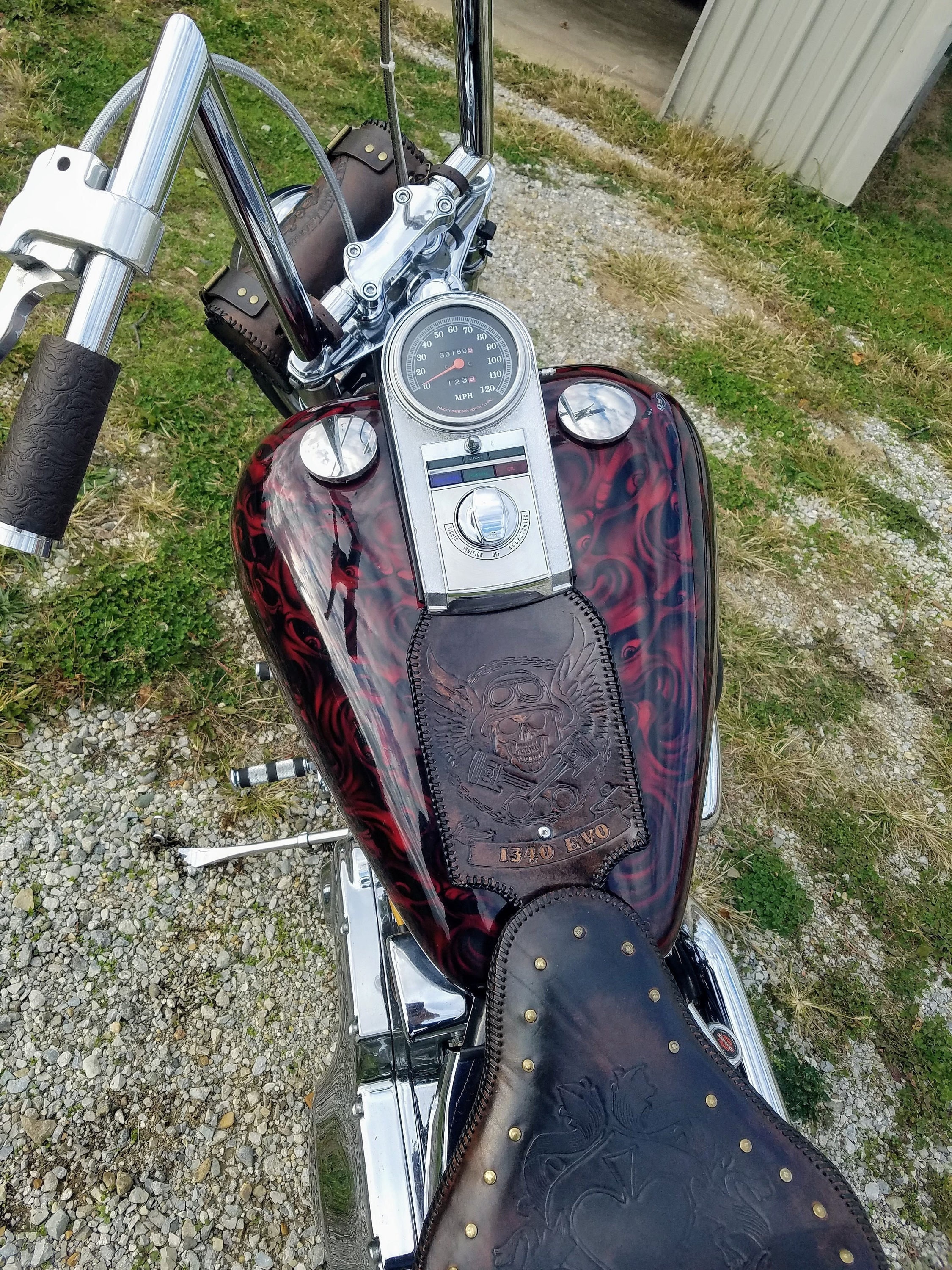 Handcrafted Tooled Leather Fuel Tank Liner: Harley Davidson Softail - Etsy
