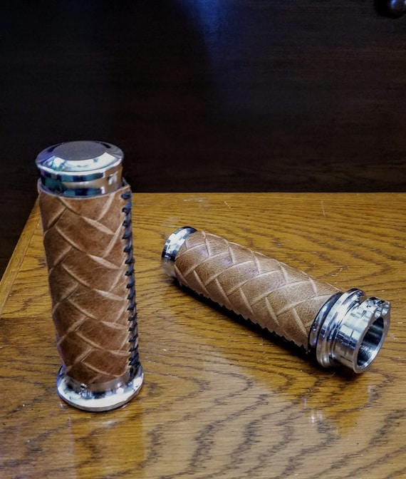 Herringbone Embossed Motorcycle Hand Grips Etsy