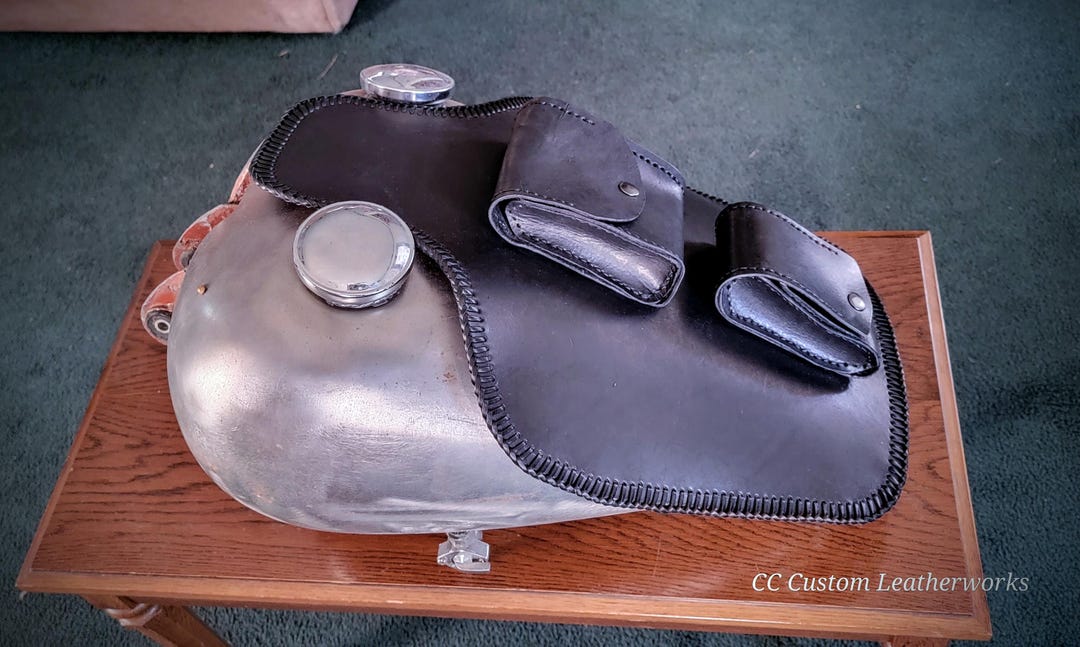 Custom Leather Gas Tank Bib With Pockets - Etsy