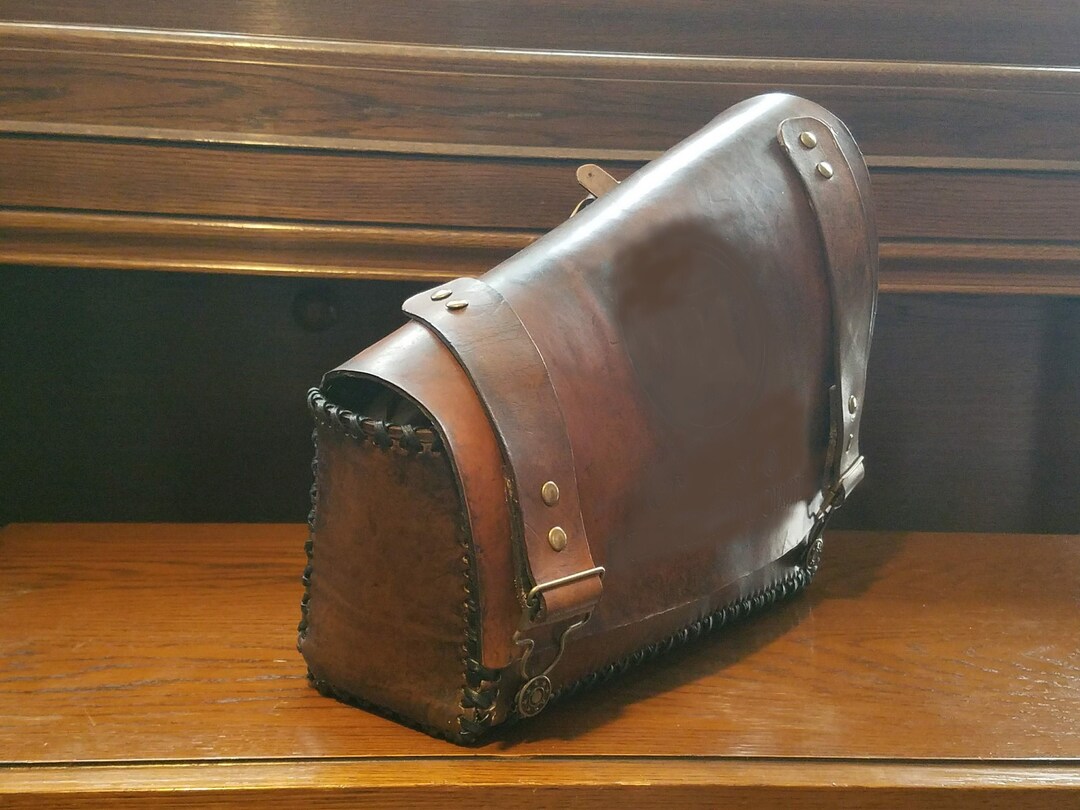 Compact Rigid Frame Motorcycle Bag: Handmade Leather Saddlebag - Etsy