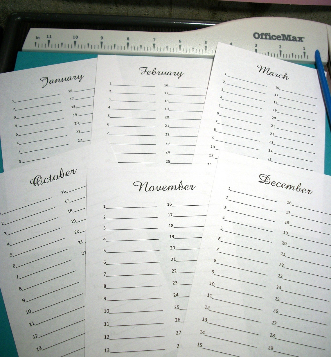 Perpetual Calendar With Printed Months and Storage Box - PDF File - Etsy