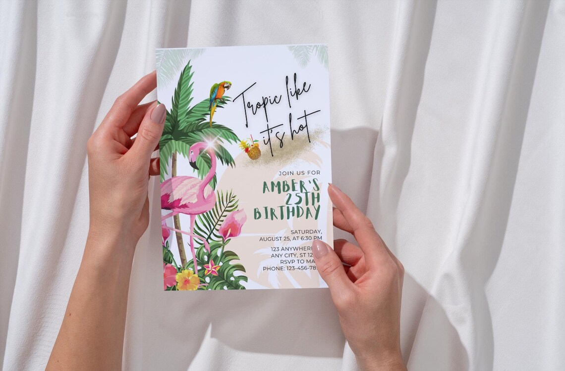 Tropical Birthday Invitation - Etsy