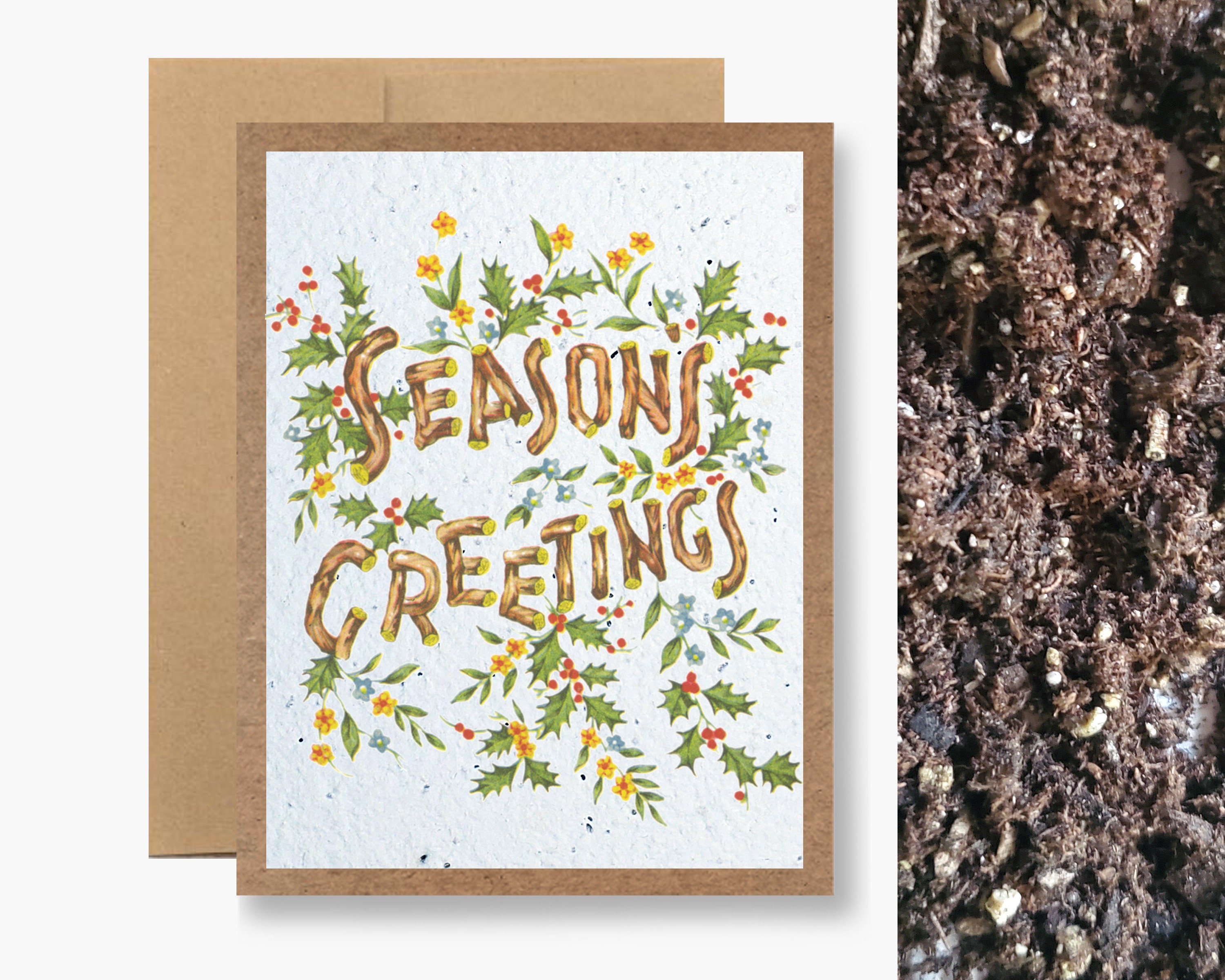 PLANTABLE Greeting Card Season's Greetings | Etsy