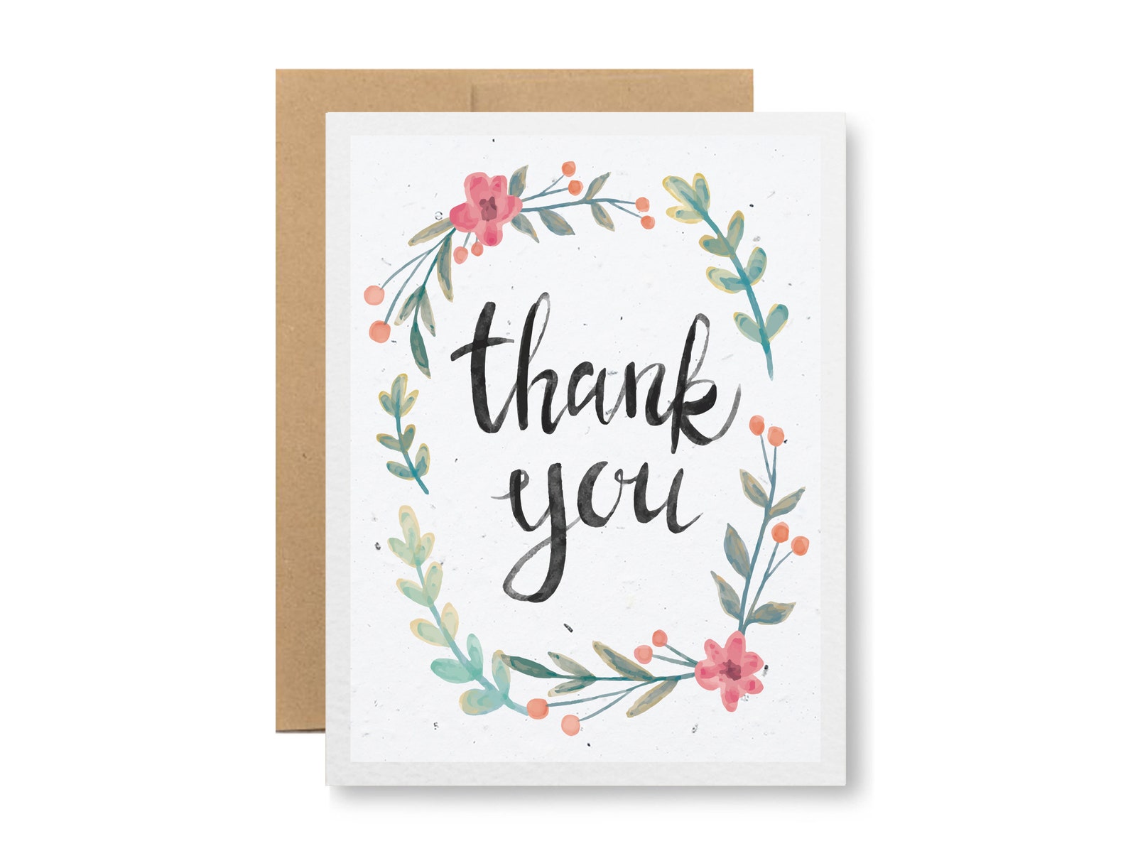 Plantable Greeting Card - "thank You (watercolor)" - Seed Embedded ...