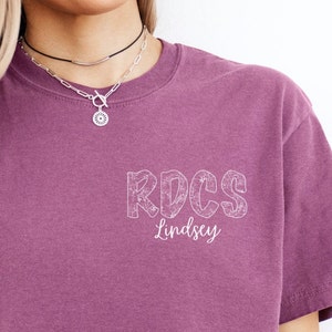 Personalized Floral RDCS Cardiac Sonographer Shirt, Cardiac Ultrasound ...