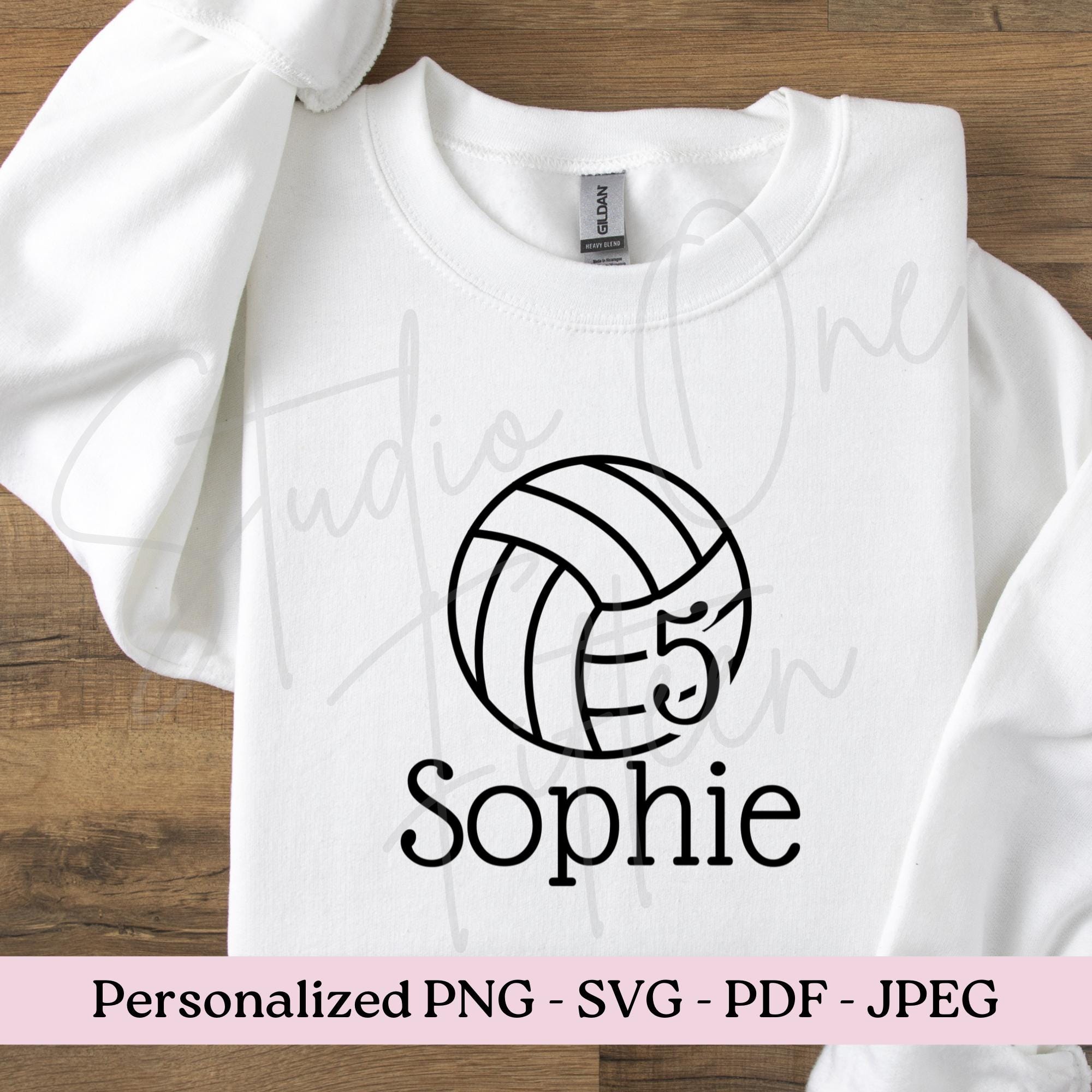 Personalized Volleyball SVG PNG, Custom Volleyball Name Number SVG ...
