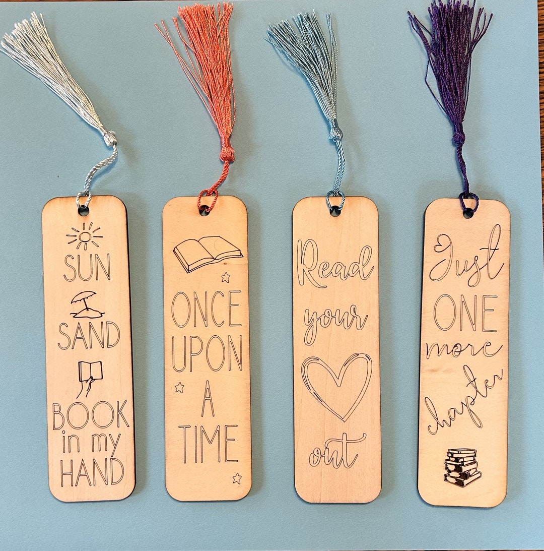Laser Engraved Wood Bookmarks, Book Lover Gift, Personalized Gift for ...