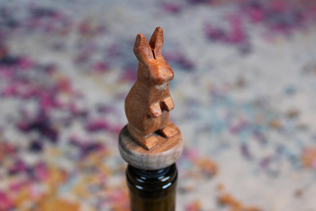 Hand-carved Rabbit Wine Stopper - Etsy
