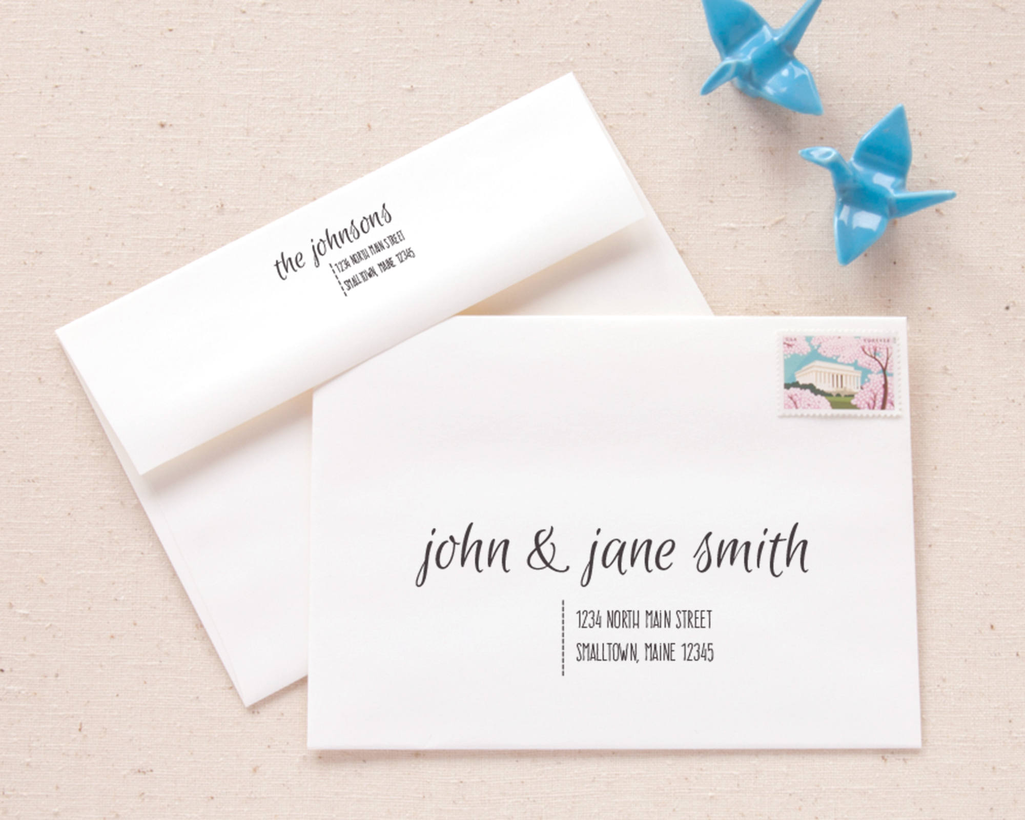 Printable Envelope Address Template Casual Calligraphy Addressing ...