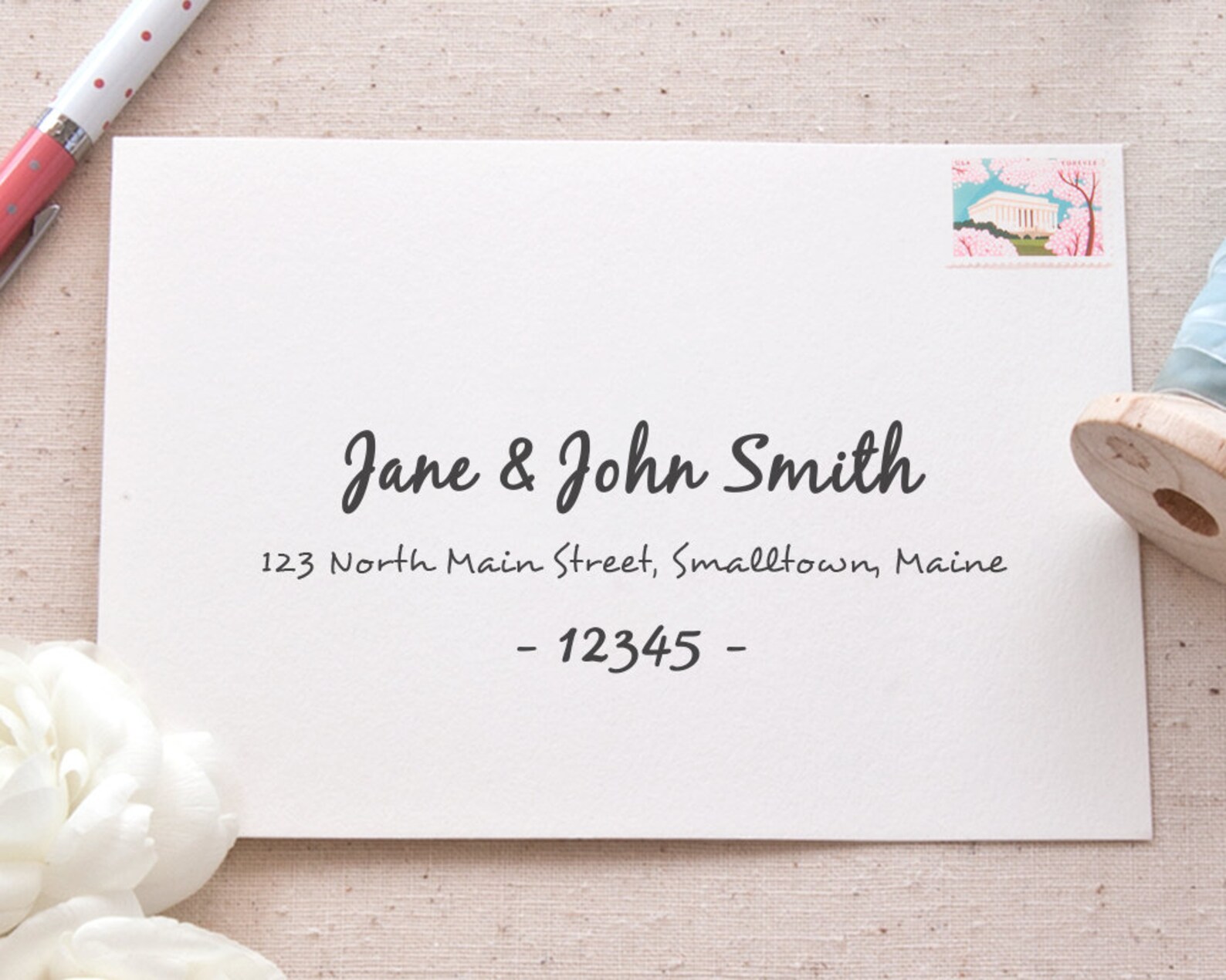 Printable Envelope Address Template Hand-lettered Calligraphy ...