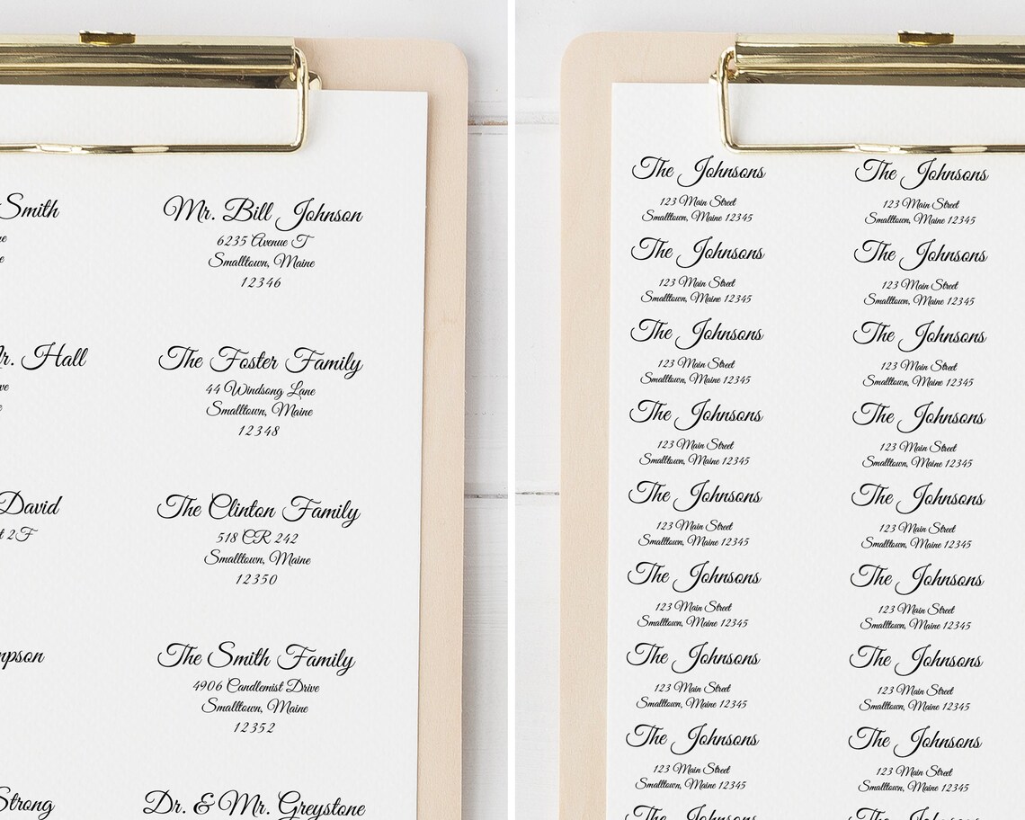 Printable Mail Address Label Template Bundle Elegant Calligraphy ...