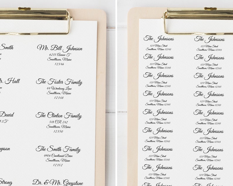 Printable Mail Address Label Template Bundle Elegant Calligraphy ...