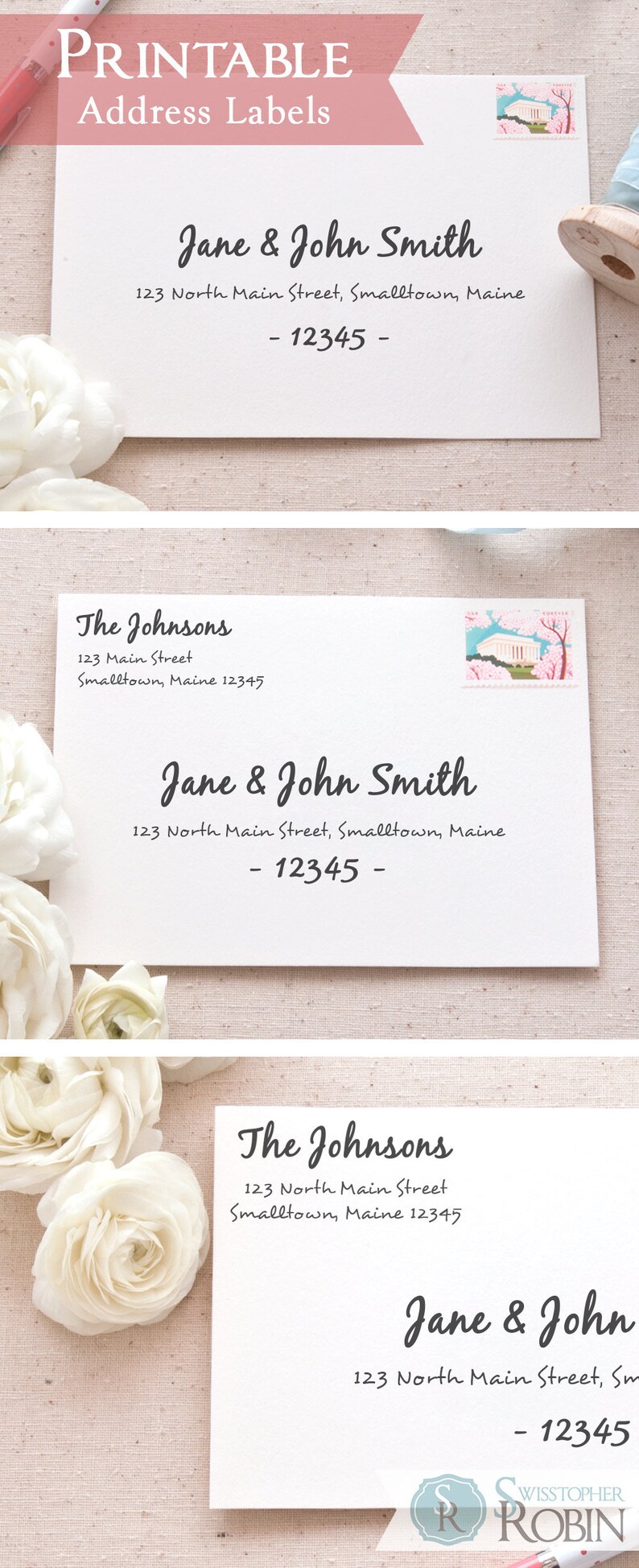 Hand-lettered Calligraphy Address Label Bundle Printable - Etsy