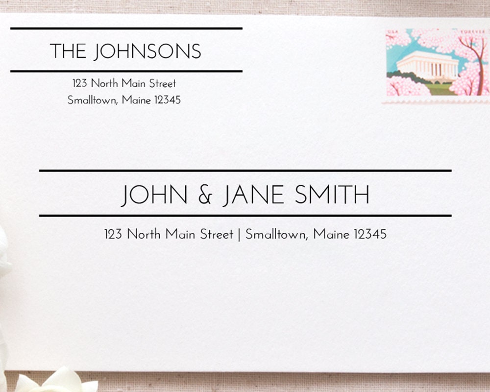 Printable Envelope Address Template Clean and Modern Envelope ...