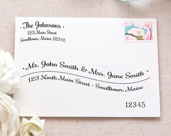 Printable Envelope Address Template Bundle Calligraphy Wave | Etsy