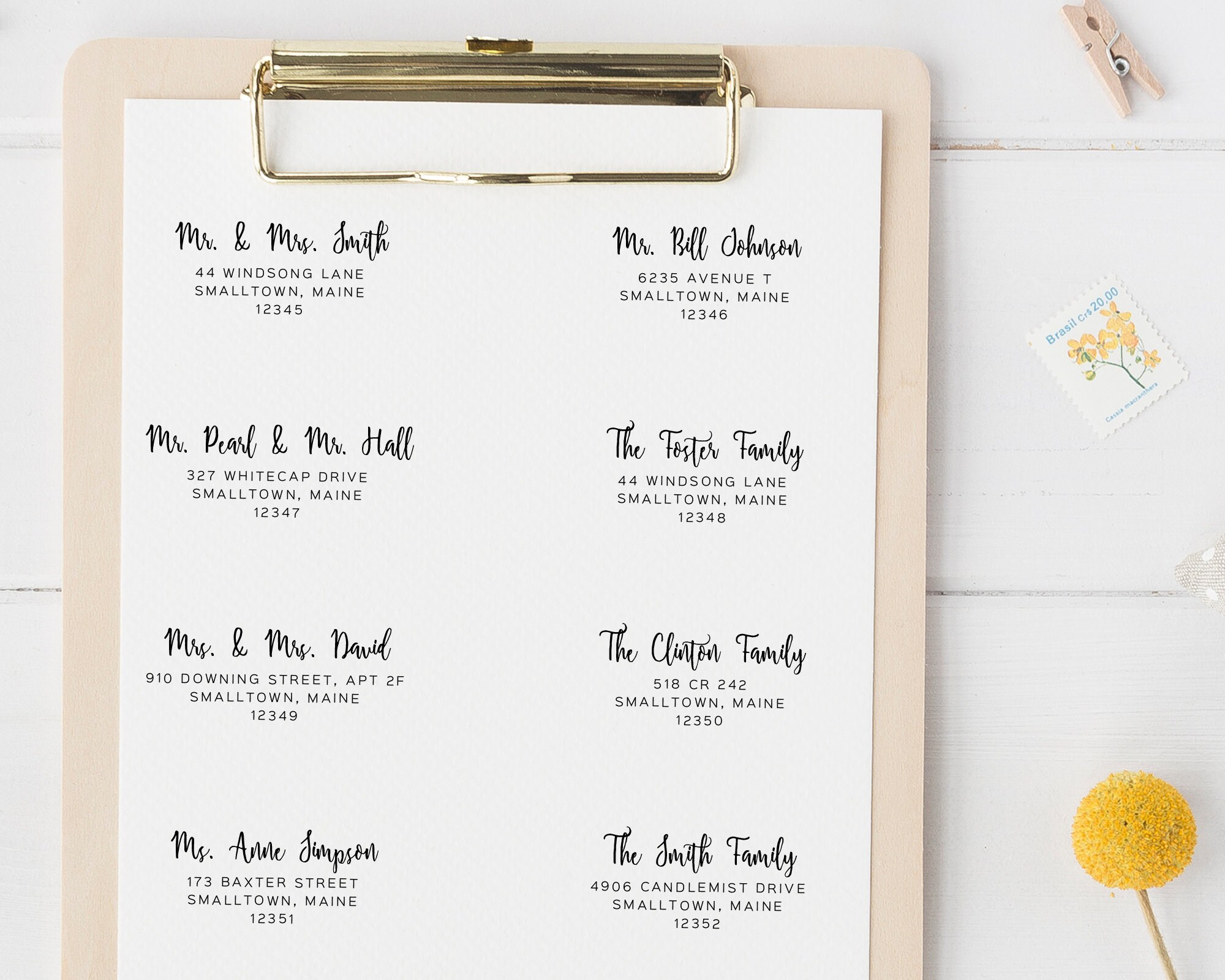 Printable Mail Address Label Template Romantic Calligraphy Printable ...