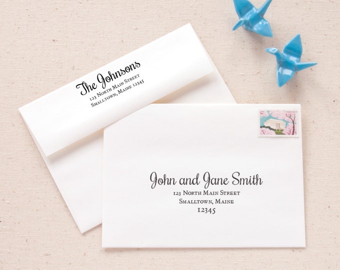 Printable Envelope Address Template Bundle Classic Calligraphy Envelope ...