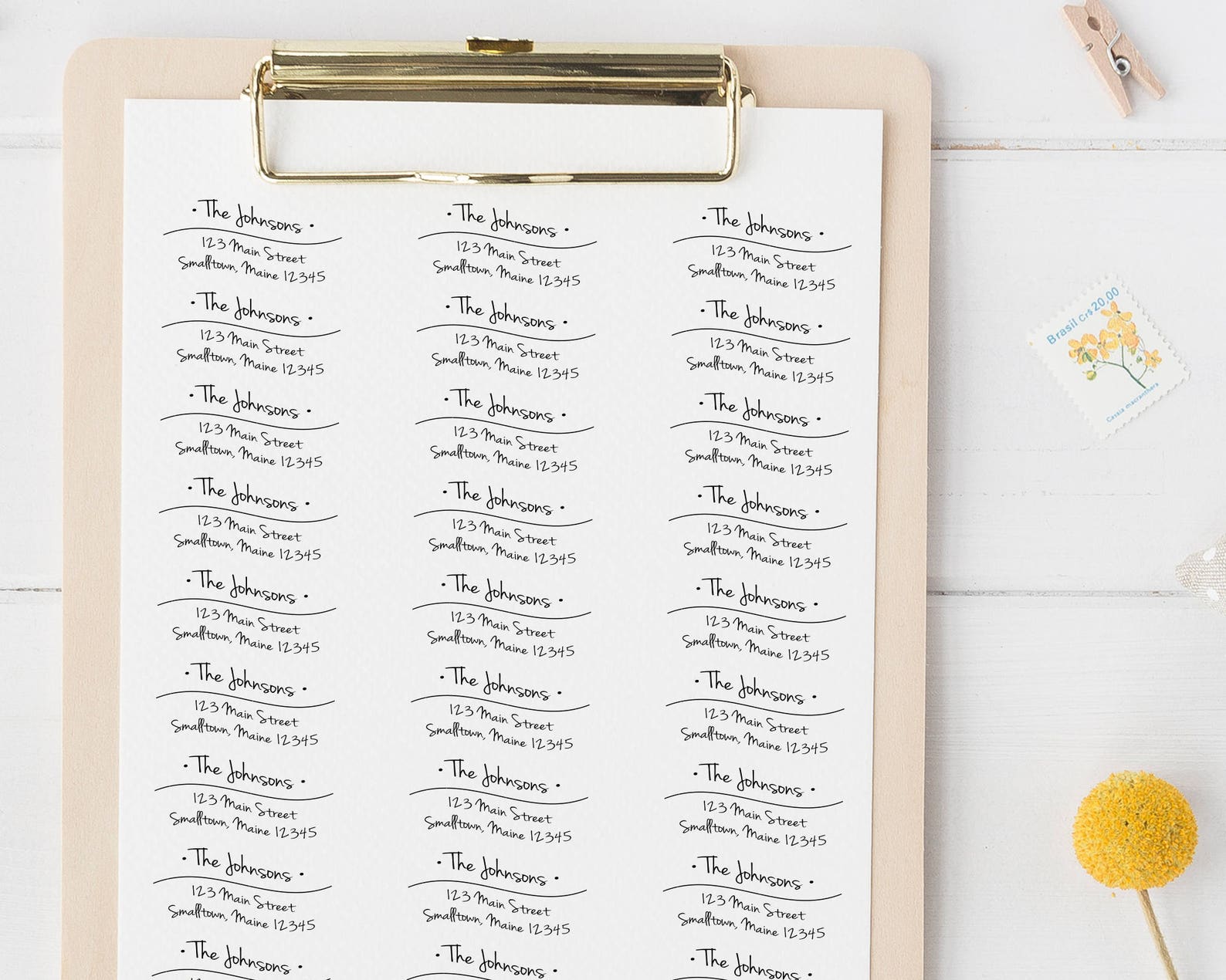 Printable Mail Address Label Template Hand-lettered Wave Printable Mail ...