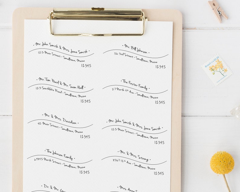 Printable Mail Address Label Template Hand-lettered Wave Printable Mail ...