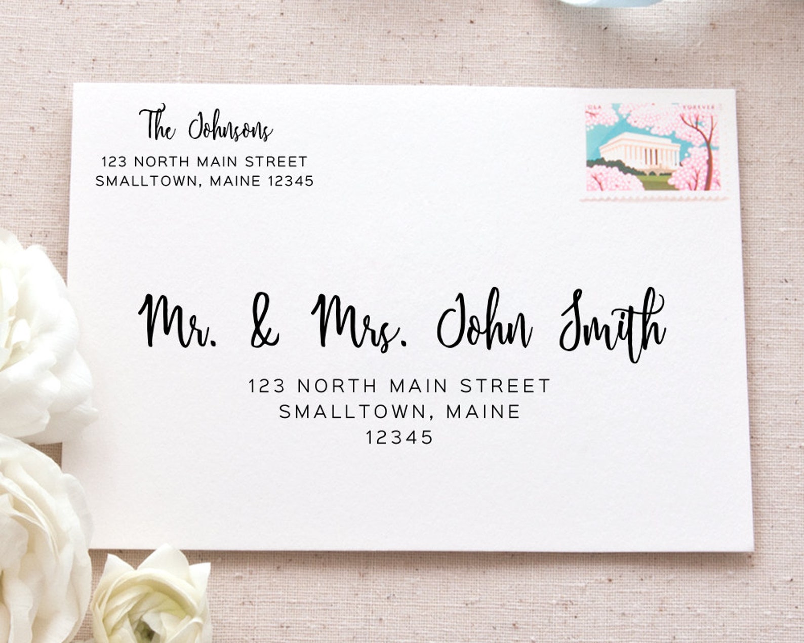 Printable Envelope Address Template Romantic Calligraphy - Etsy