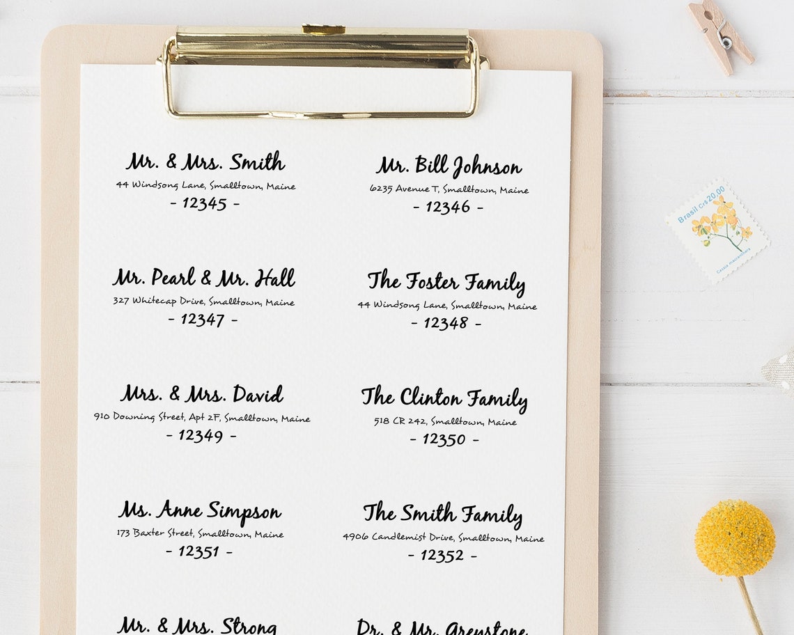 Printable Mail Address Label Template Hand-lettered Calligraphy ...