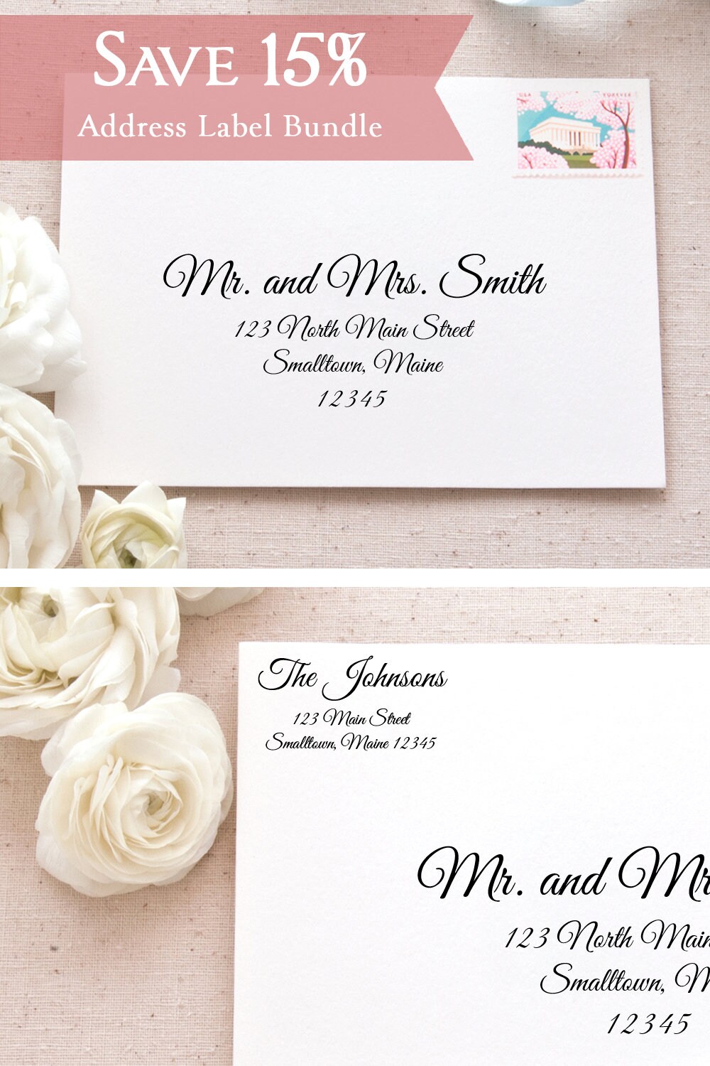 Printable Mail Address Label Template Bundle Elegant Calligraphy ...
