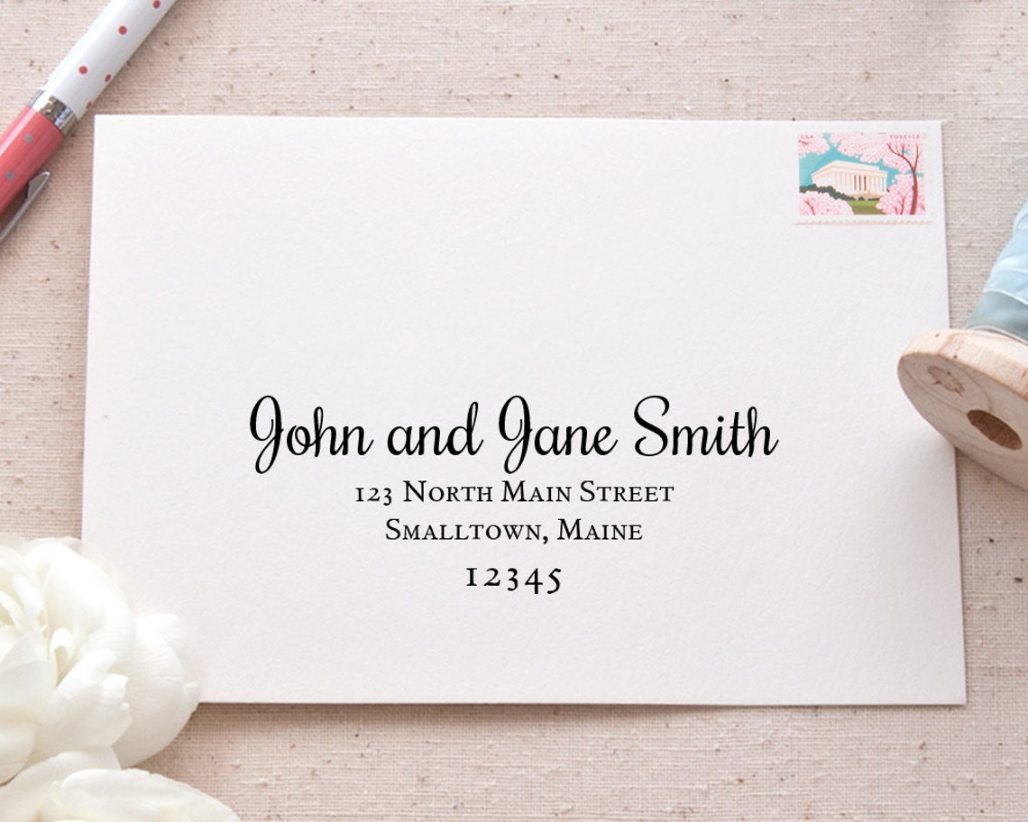 Printable Envelope Address Template Bundle Classic Calligraphy Envelope ...