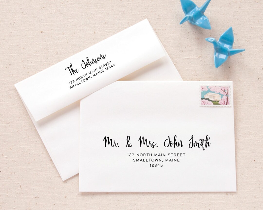 Printable Envelope Address Template Bundle Romantic Calligraphy ...