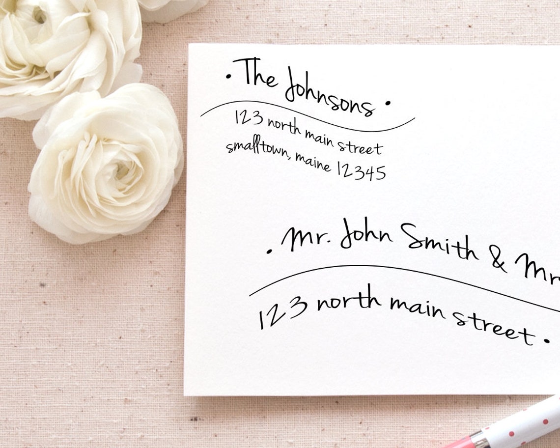 Printable Mail Address Label Template Hand-lettered Wave | Etsy