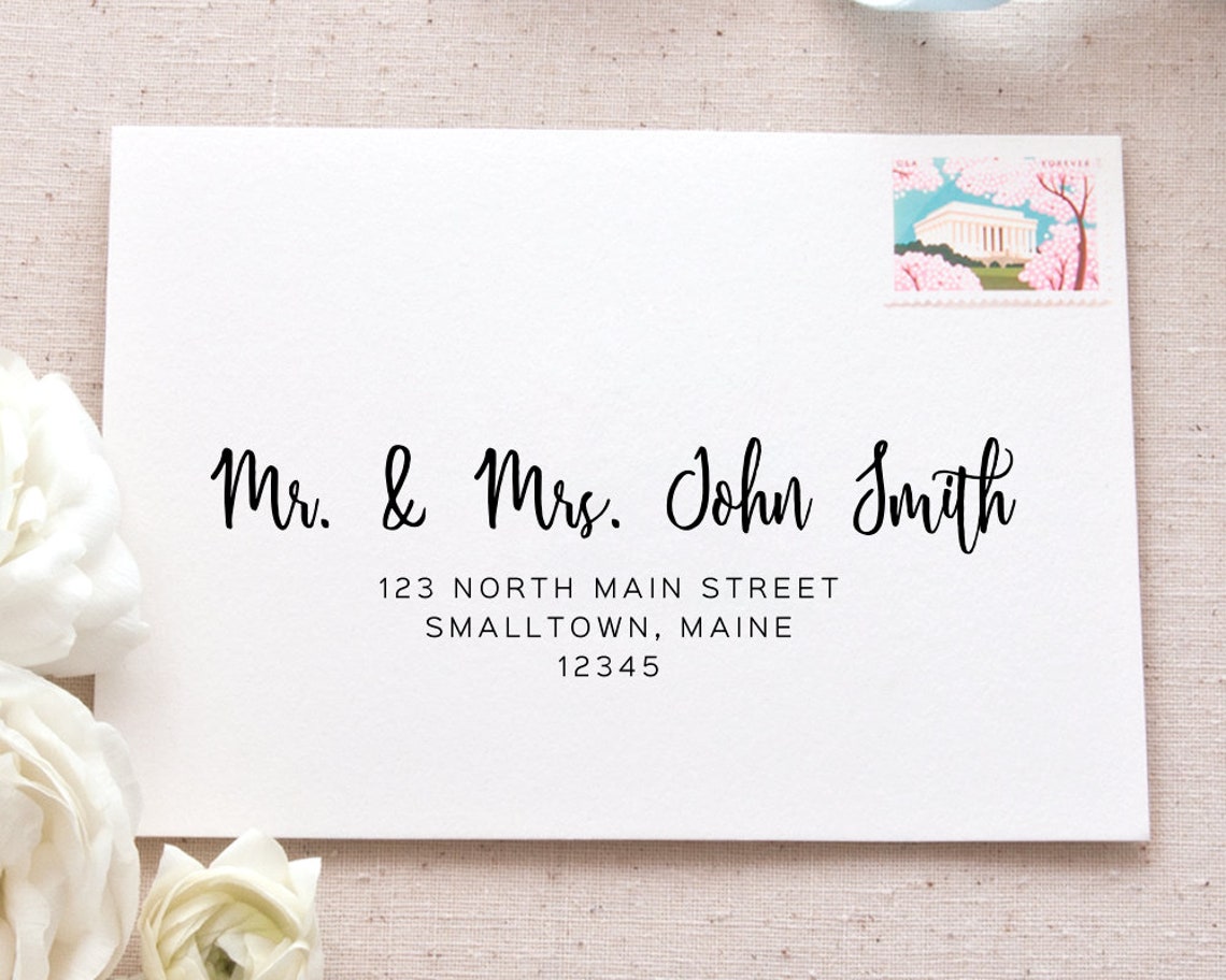 Printable Envelope Address Template Romantic Calligraphy | Etsy