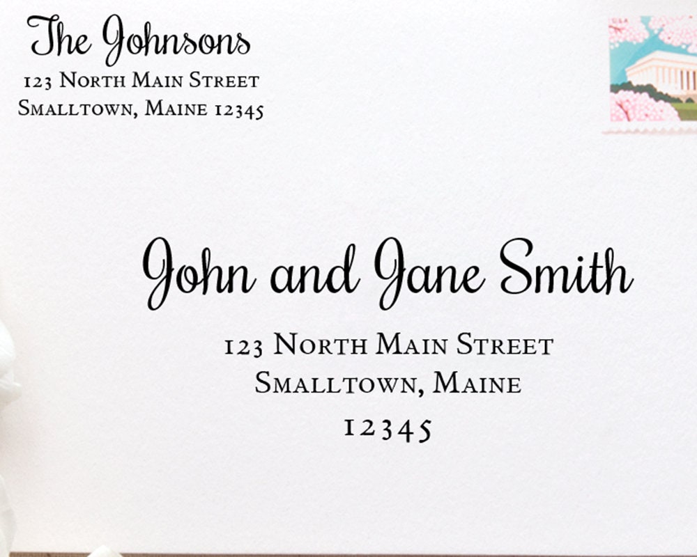 Printable Envelope Address Template Bundle Classic Calligraphy Envelope ...