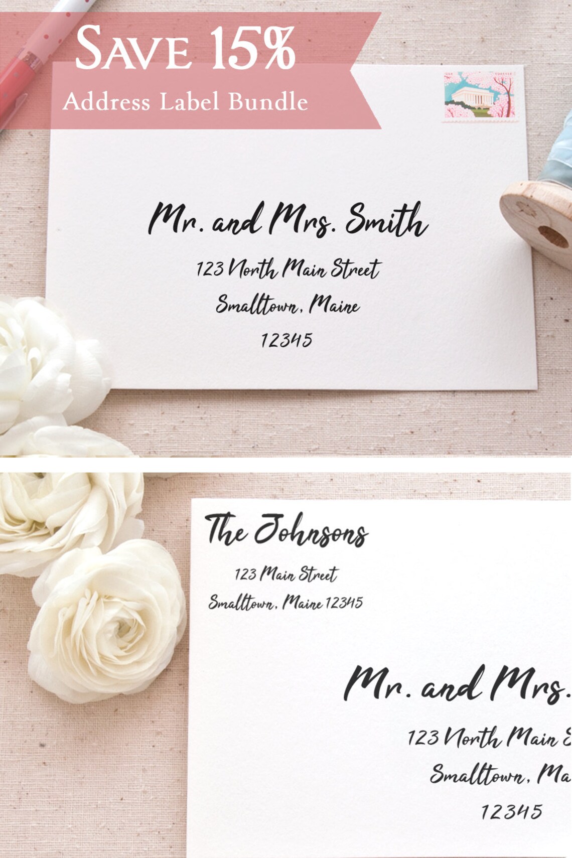 Printable Mail Address Label Template Bundle Casual Calligraphy ...