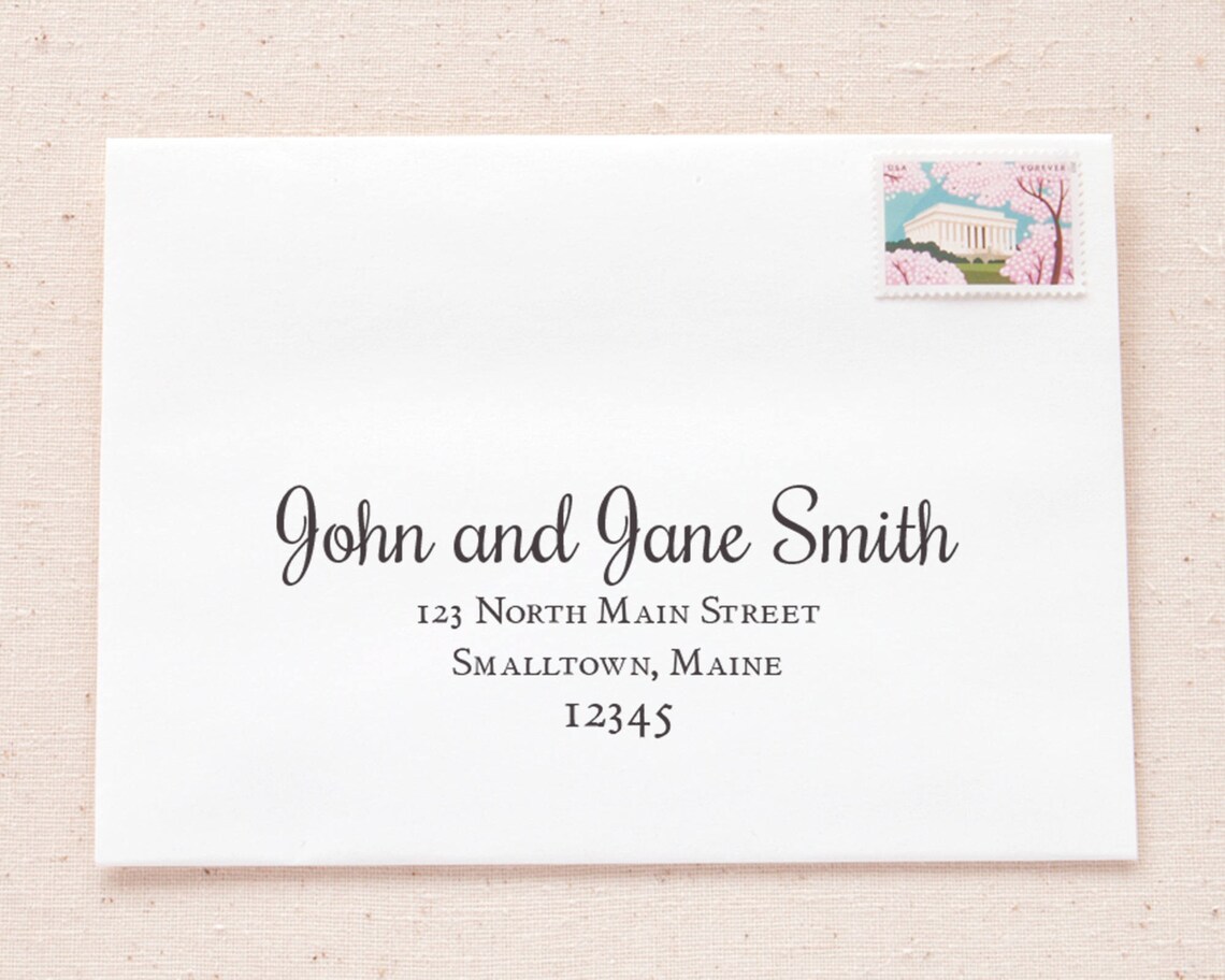 Printable Envelope Address Template Classic Calligraphy Addressing ...