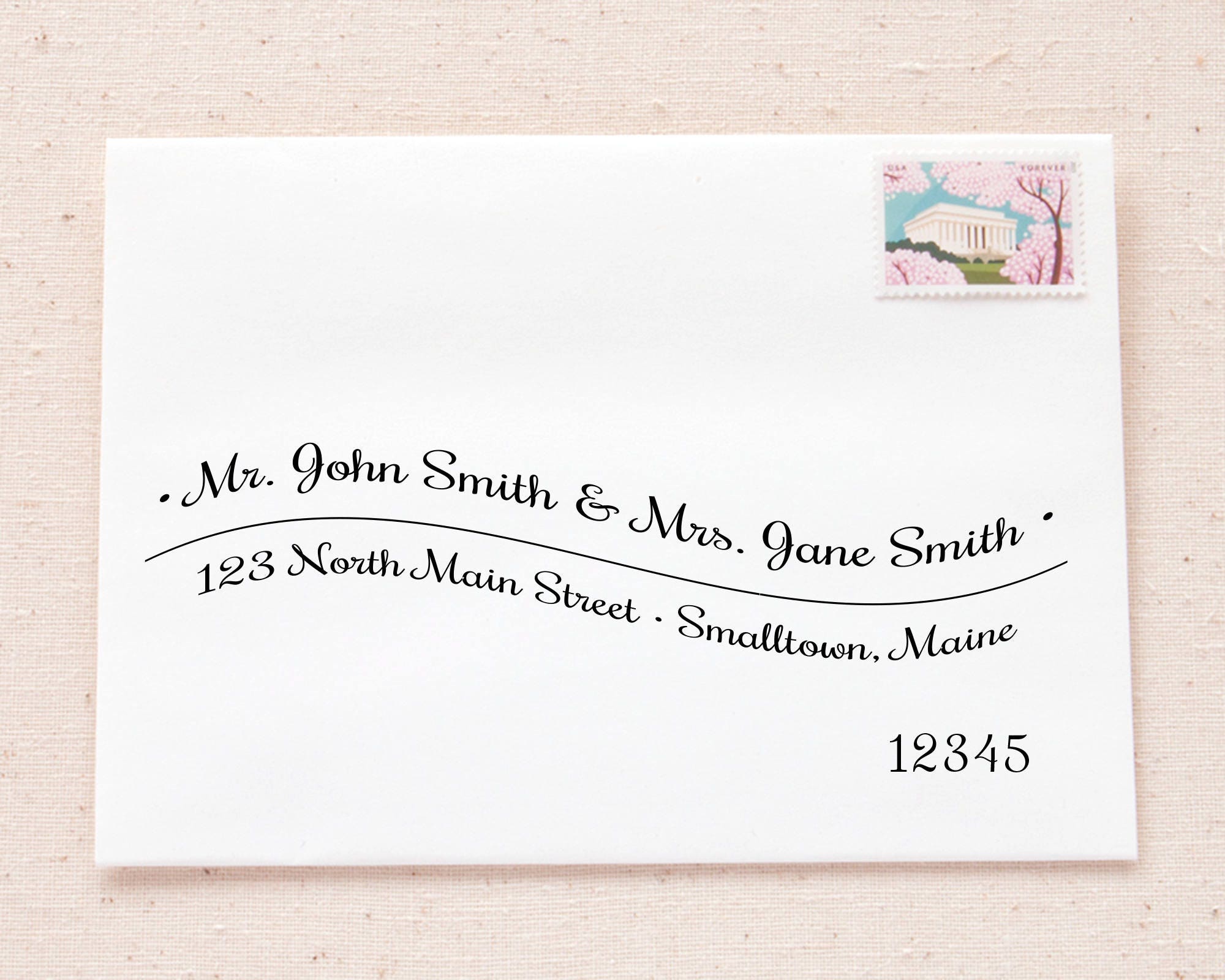 Printable Envelope Address Template Calligraphy Wave Addressing ...