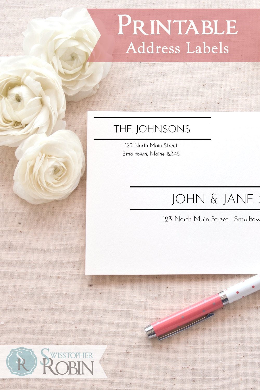 Printable Mail Address Label Template Clean and Modern Printable Mail ...